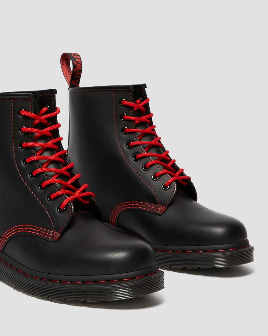 DR MARTENS 1460 RED STITCH SMOOTH - BLACK/RED – Lotsa Shoes